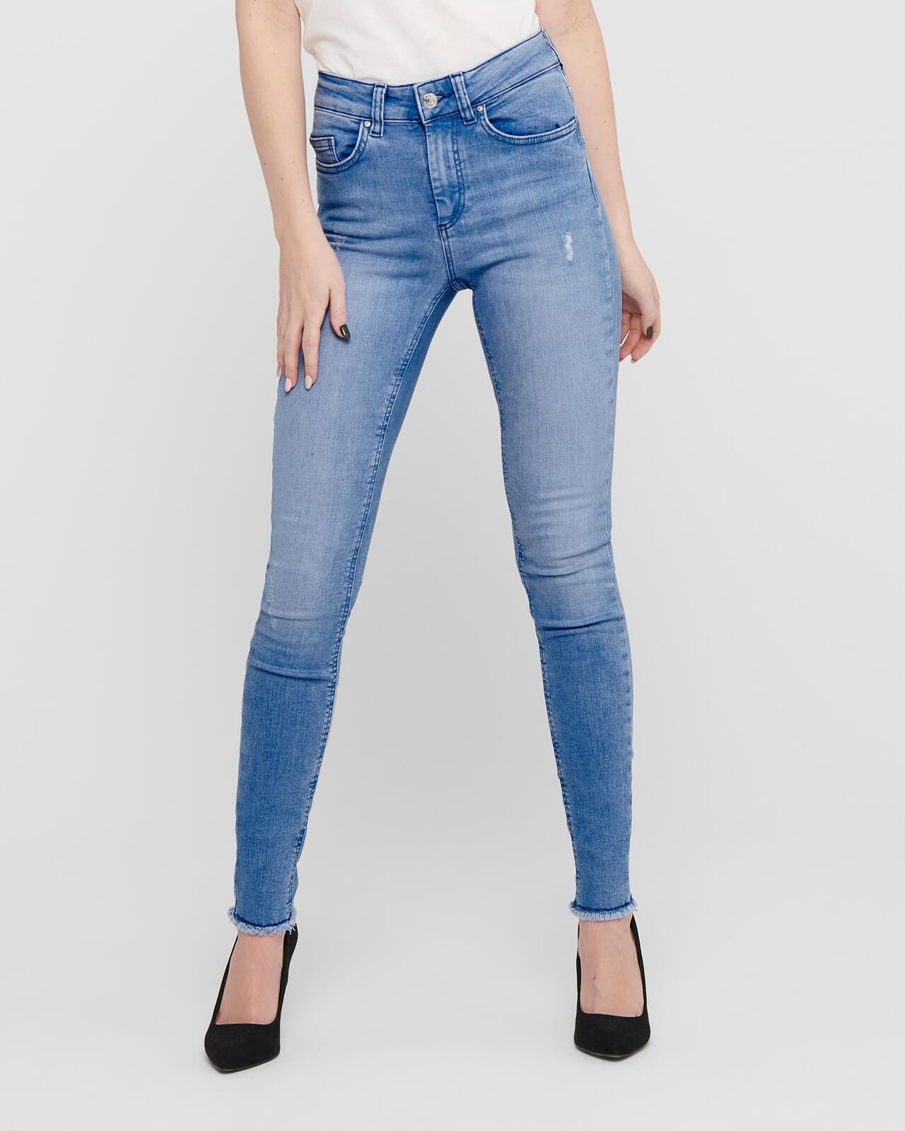 ONLY Jeans Blush Mid Raw - Light Blue Denim | Bukser til dame | FLOYD.no