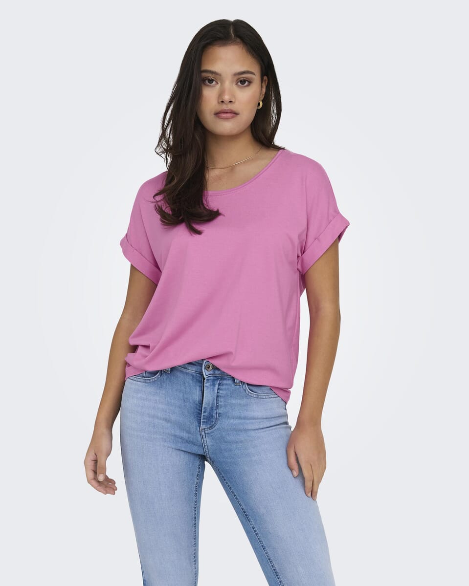 ONLY T-skjorte Moster S/S - Fuchsia Pink | T-skjorter | FLOYD.no