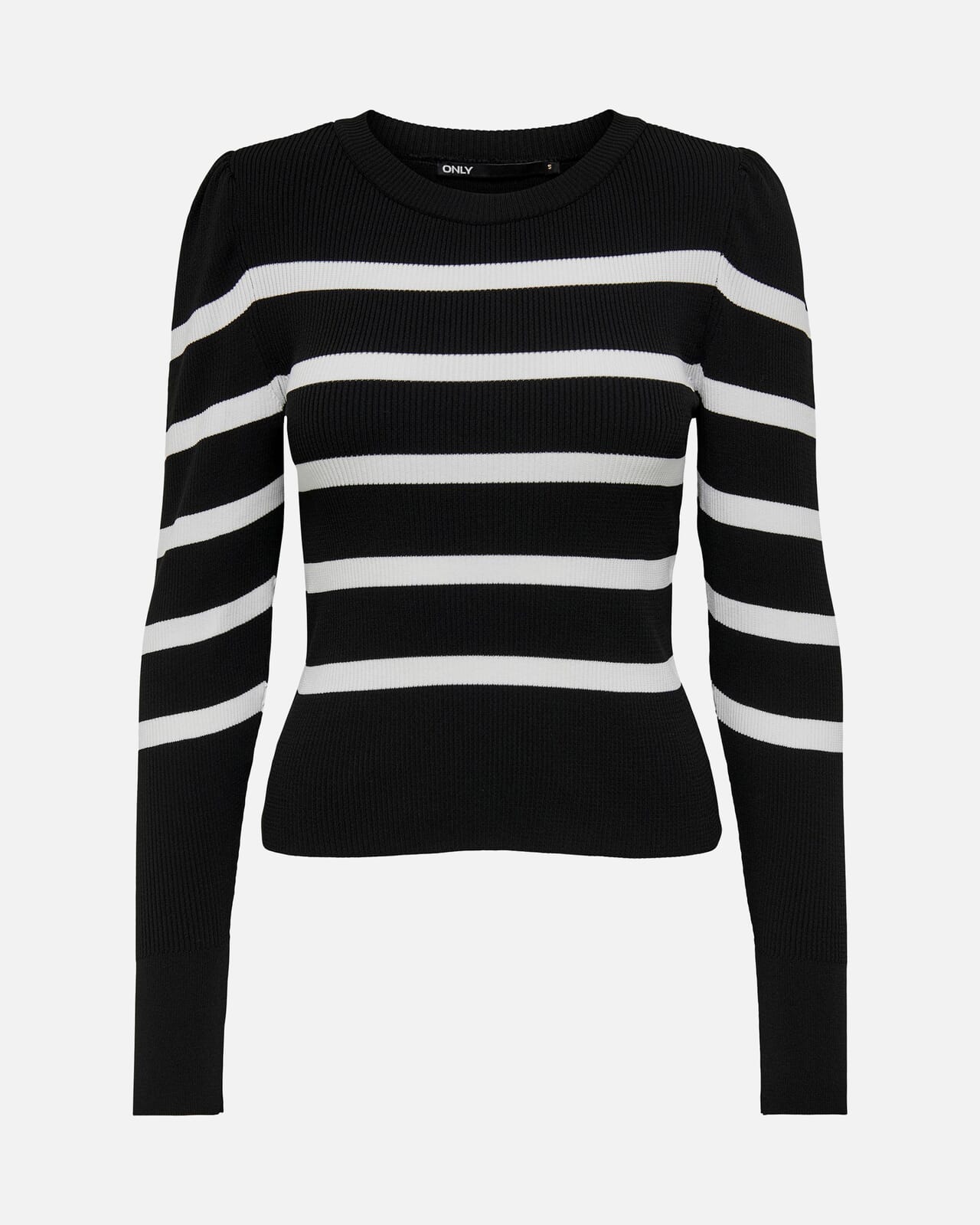 ONLY Genser Sally L/S Puff - Black W. Cloud Dancer | Gensere til dame ...