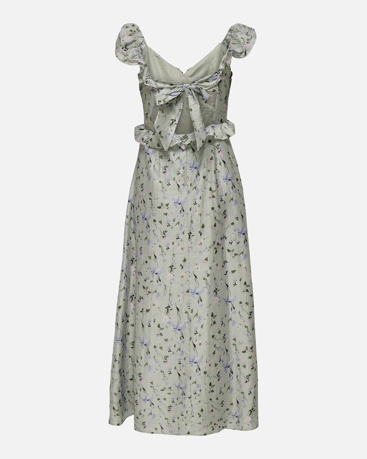 ONLY Midikjole Shyla Frill - Mineral Gray/ Serenity Big Flowers