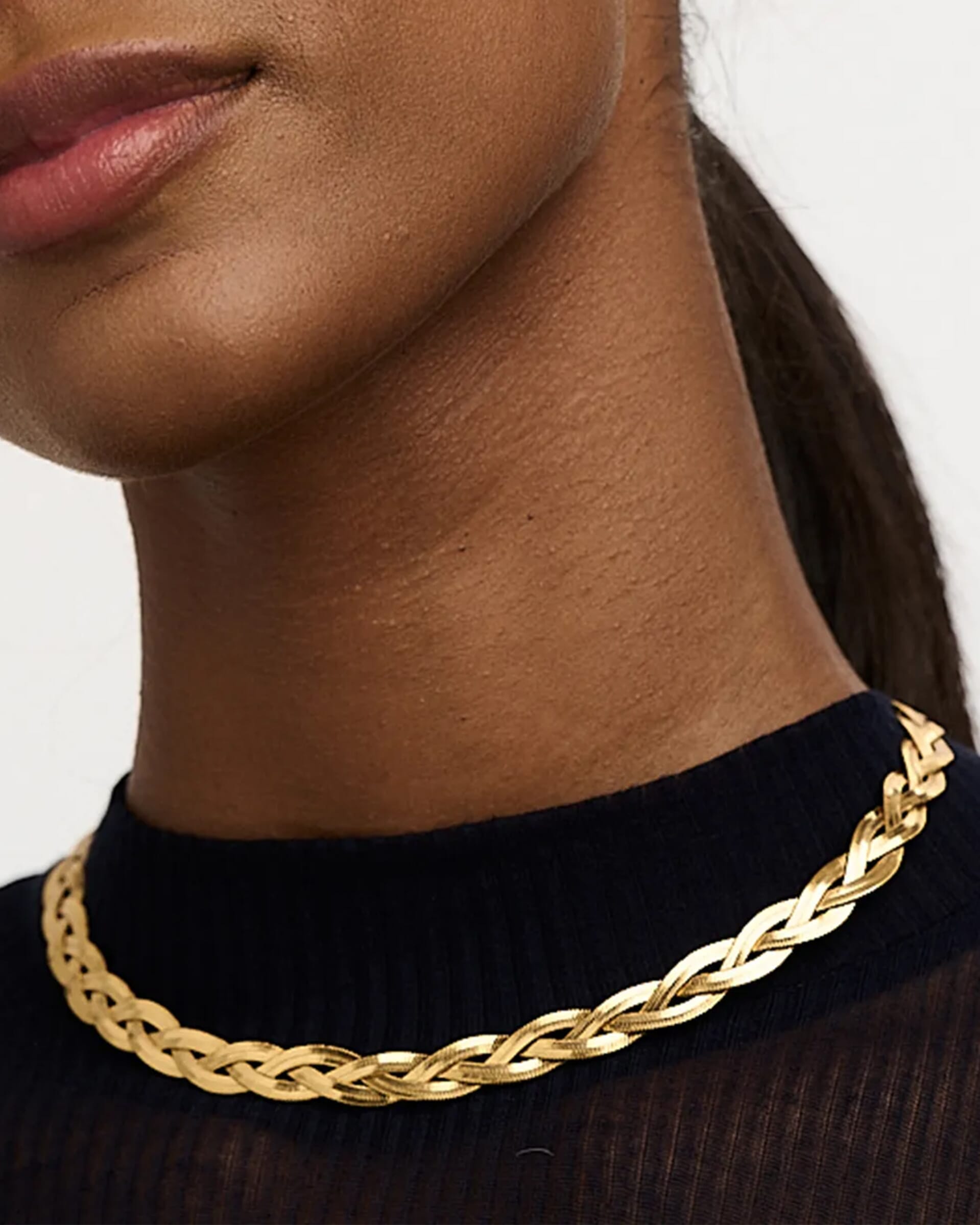 Orelia Kjede Snake Chain Plait Necklace - Gold | Smykker og halskjeder ...