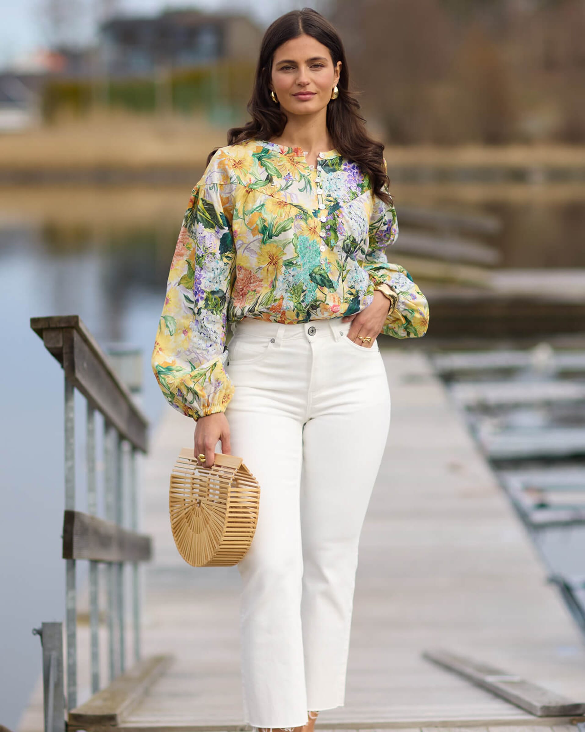 FLOYD Bluse Janel Cora Linmiks - Yellow