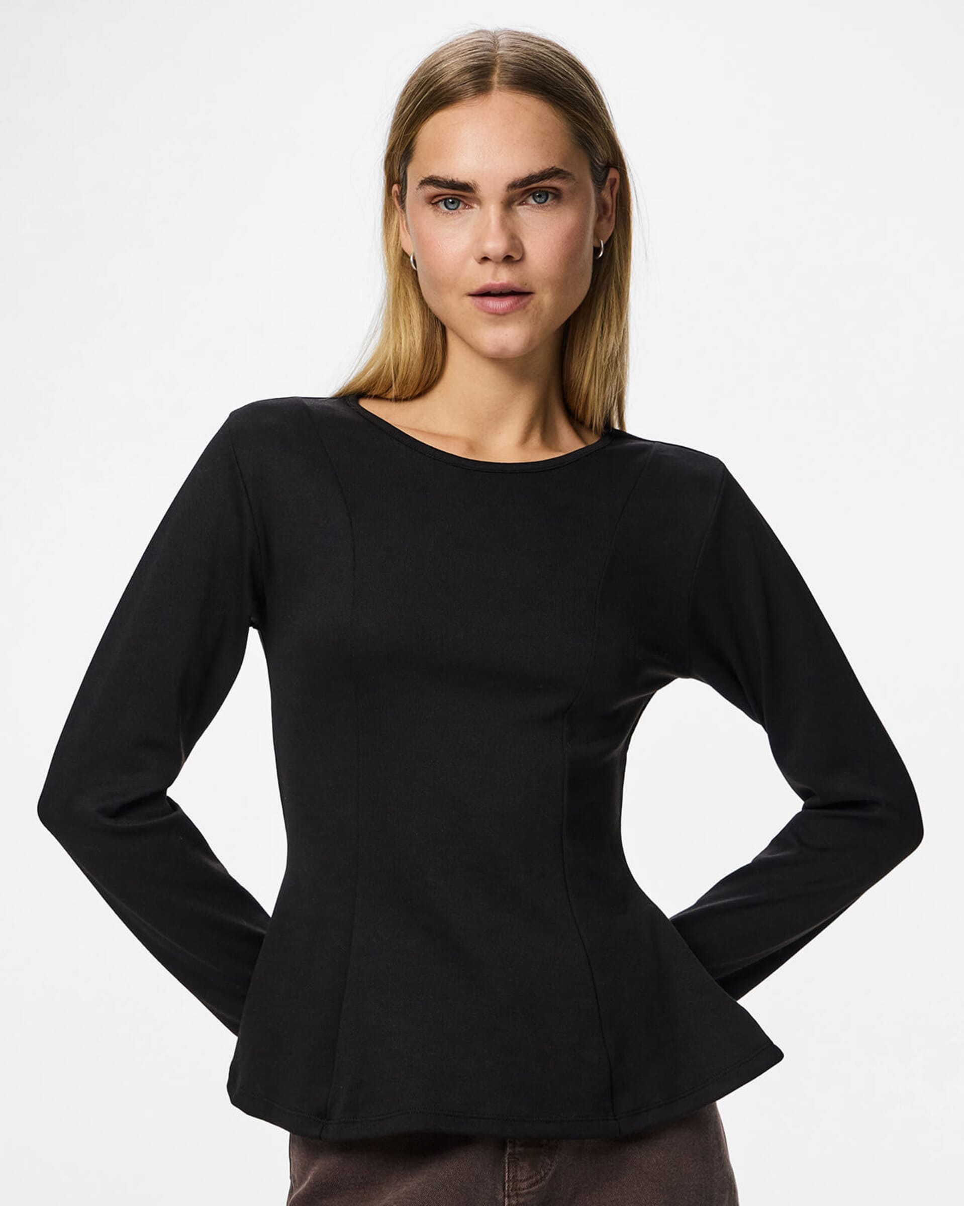 PIECES Topp Lucci Peplum - Black