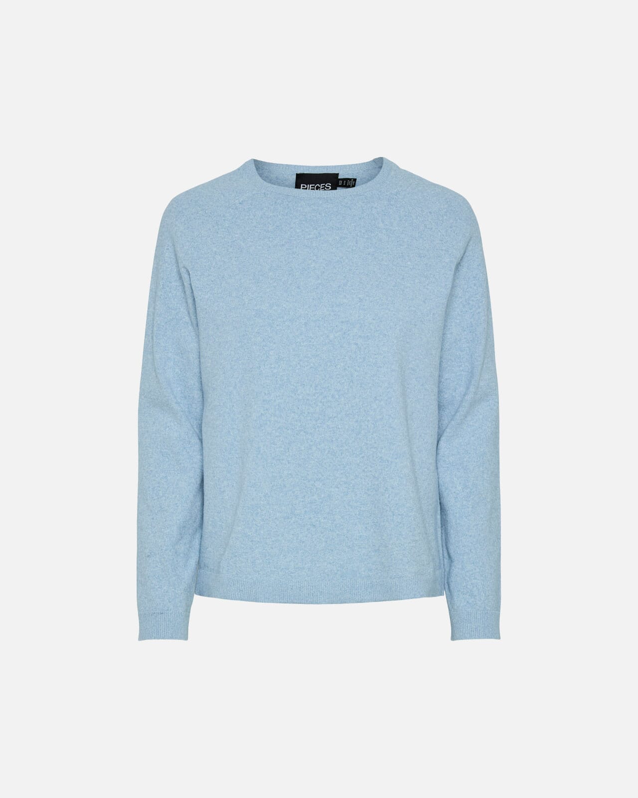 PIECES Genser Bree LS O-neck Knit - Cashmere Blue/ Melange