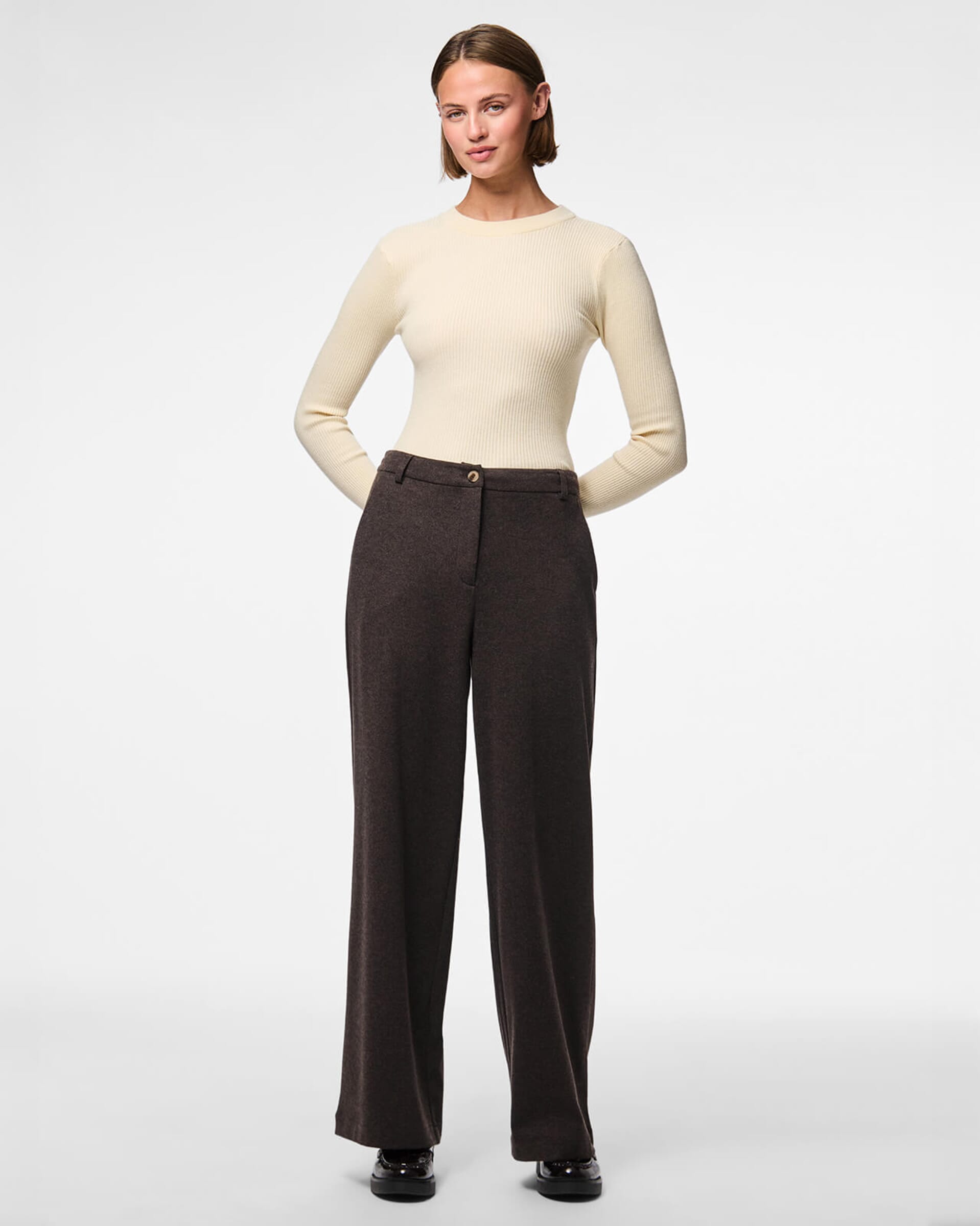 PIECES Dressbukse Mamilla - Hot fudge