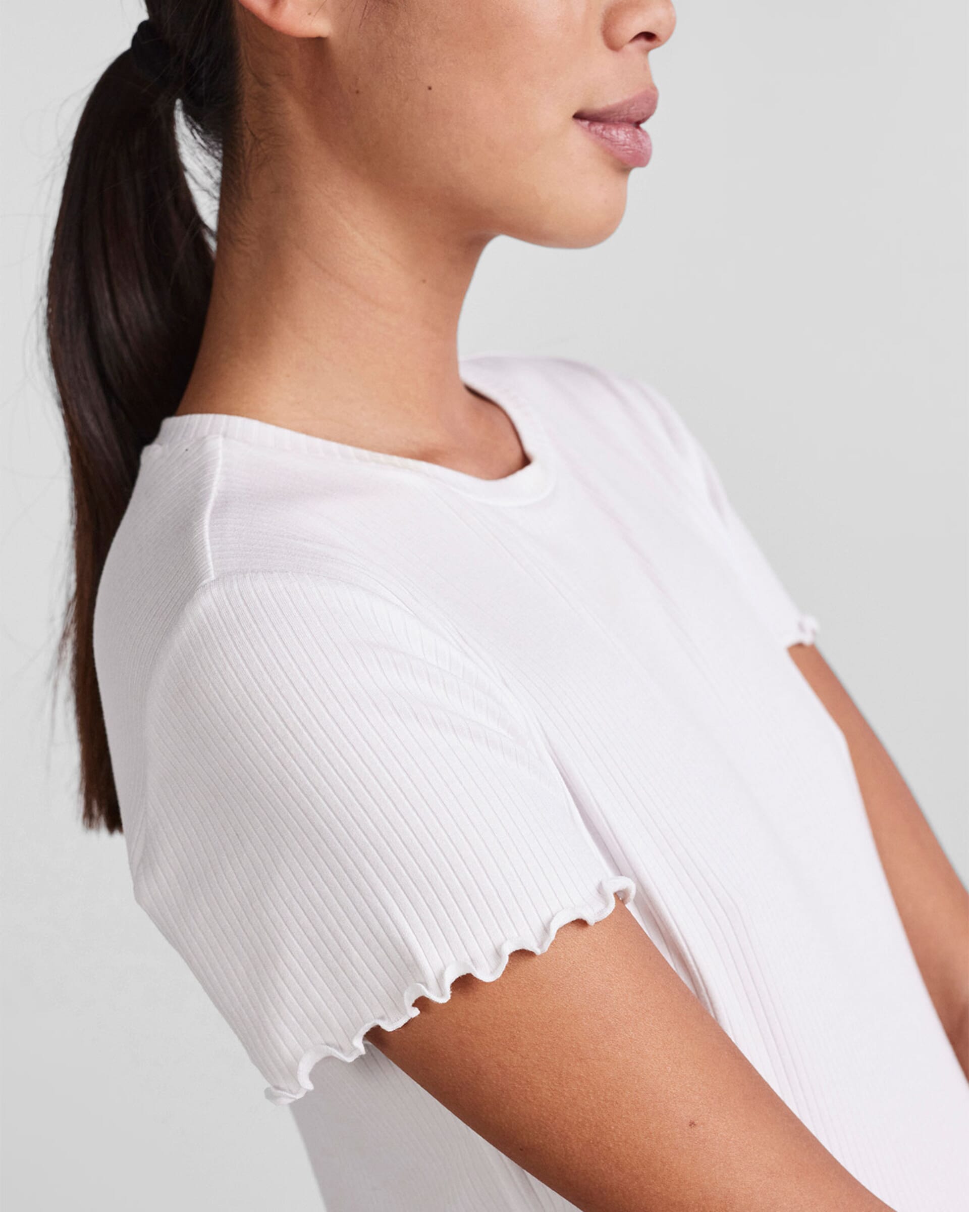 PIECES T-skjorte Nicca SS O-neck - Bright White