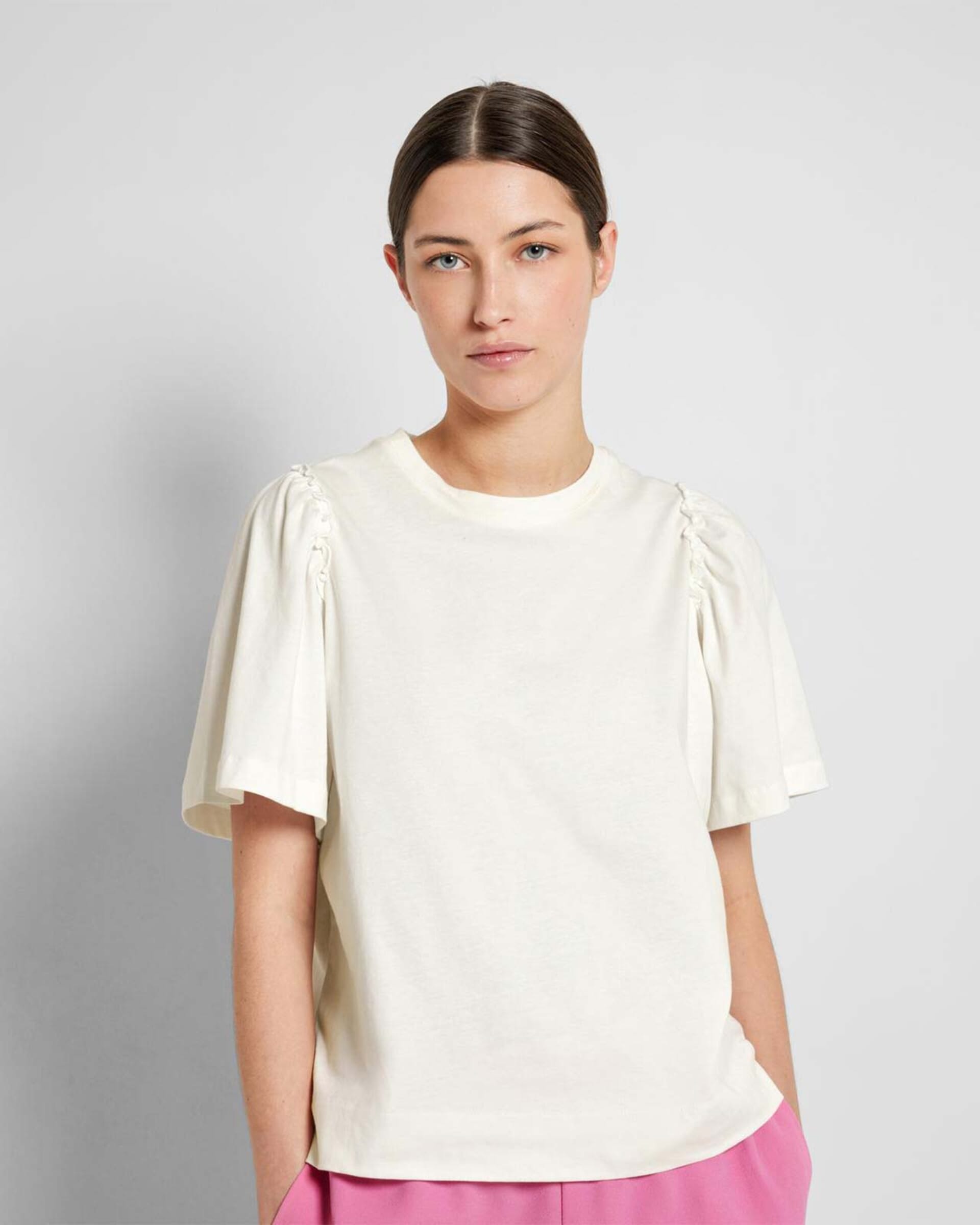 SELECTED FEMME Topp Penelope 2/4 Ruffle - Snow White