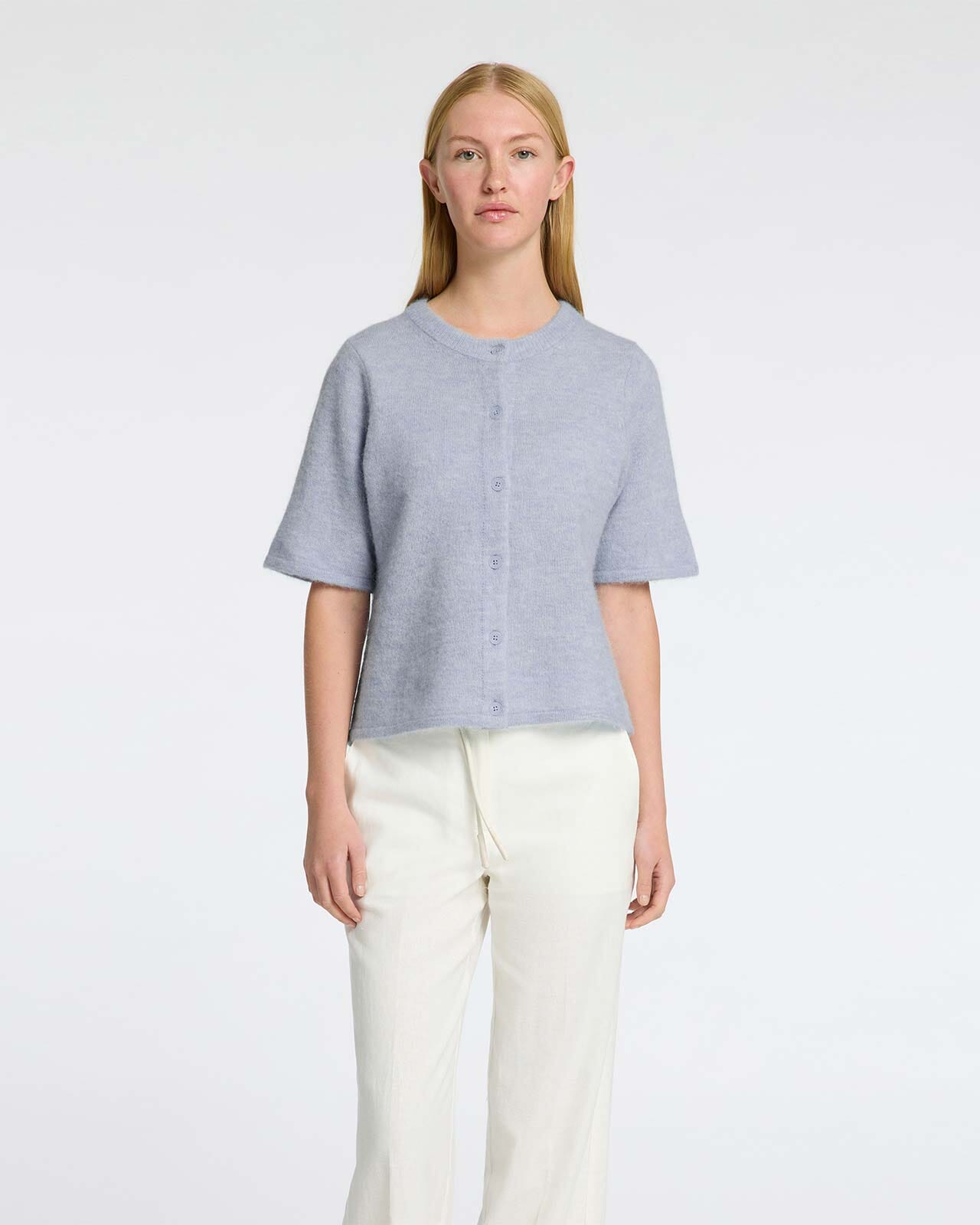SELECTED FEMME Cardigan Lulu 2/4 Ullmiks Knit - Cashmere Blue Melange