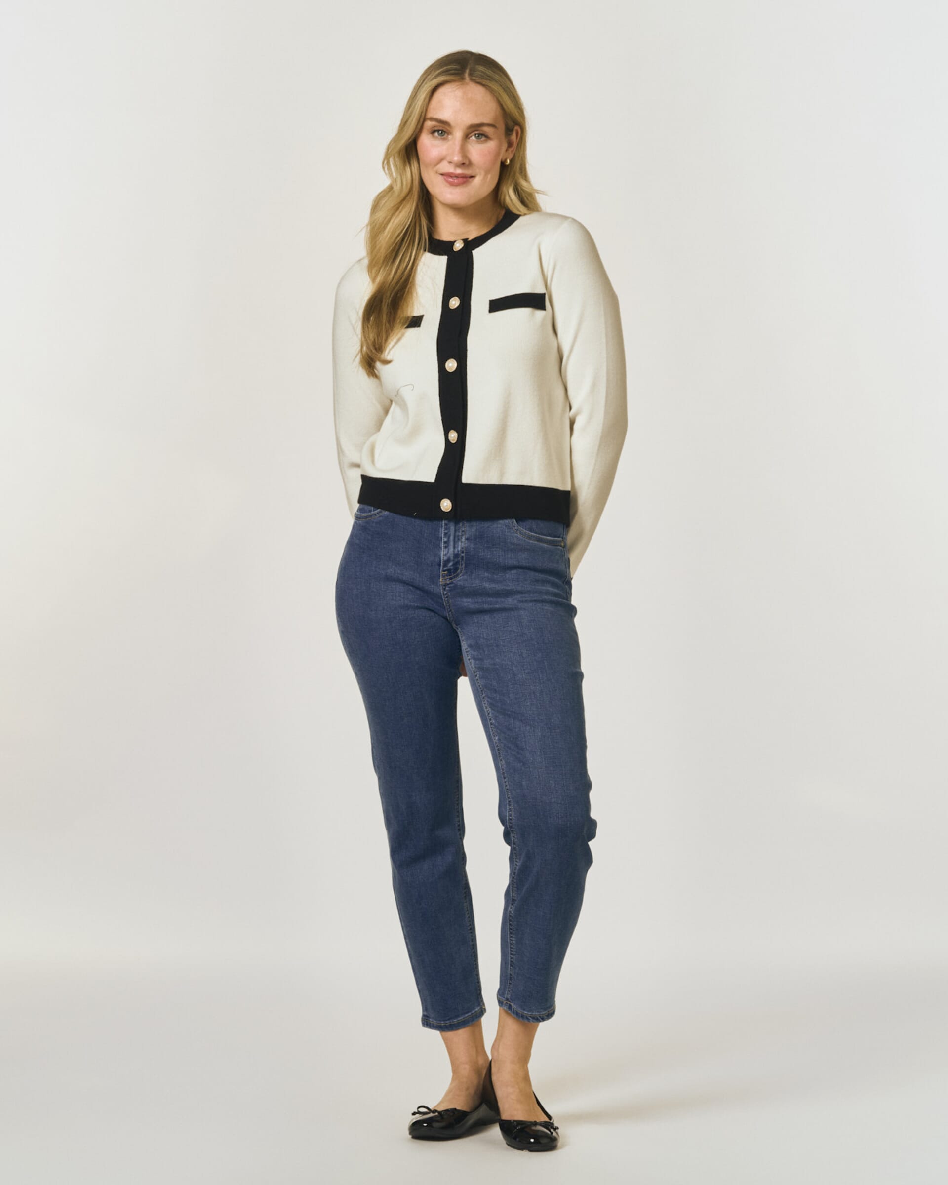 FLOYD Cardigan Agathe - White/ Black