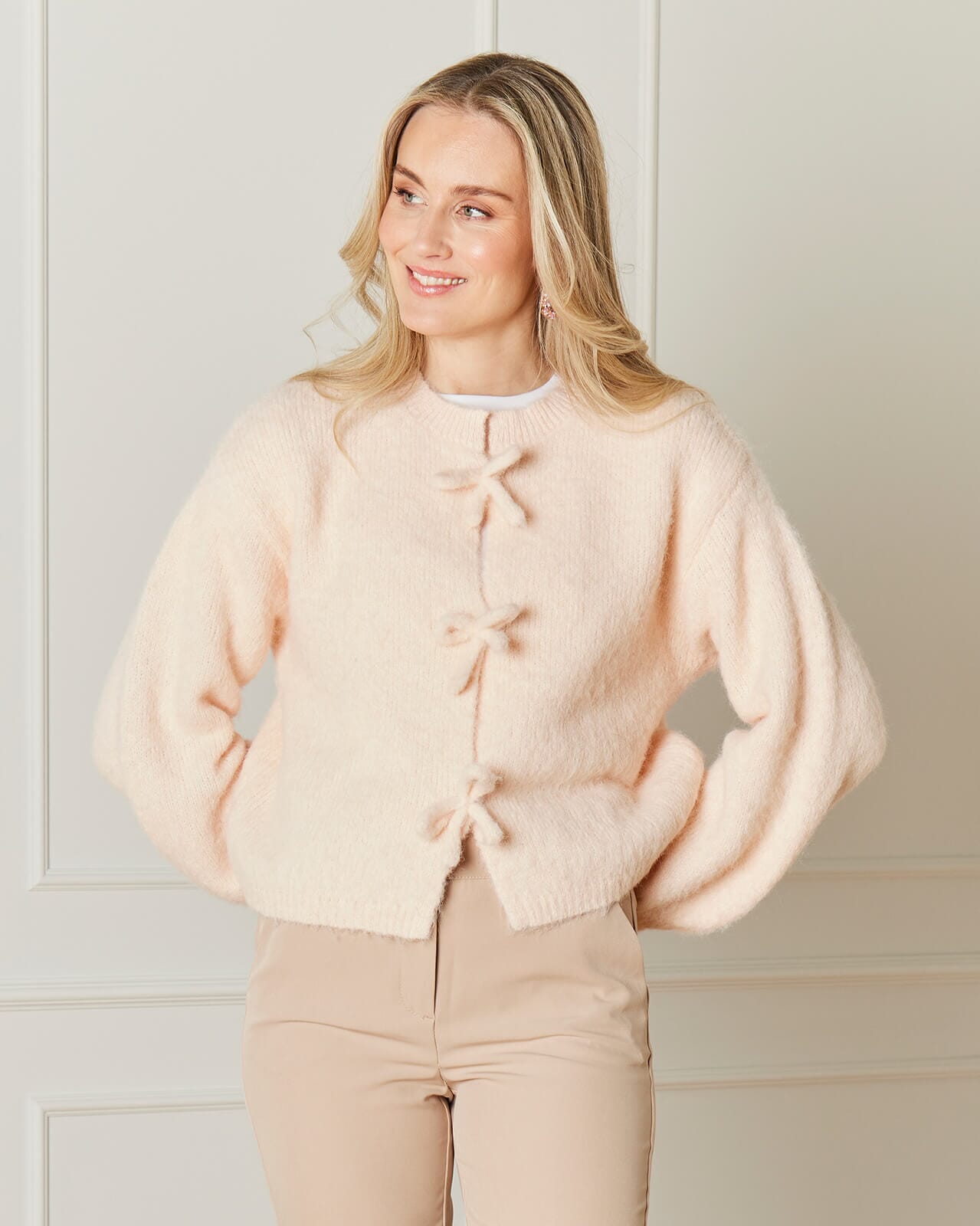FLOYD Strikket Cardigan Felicity - Light Pink