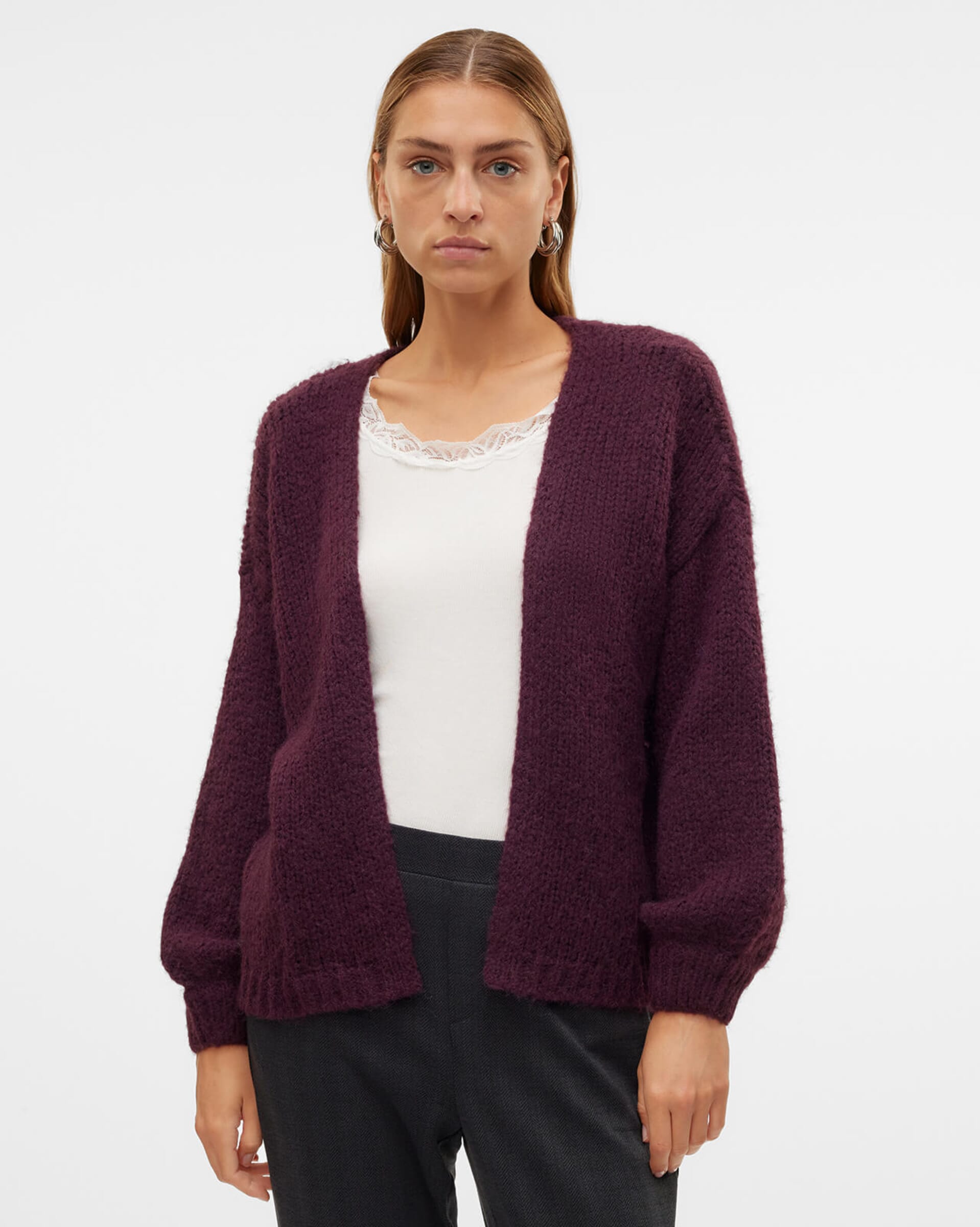 VERO MODA Strikket Cardigan Maybe LS Open - Winetasting