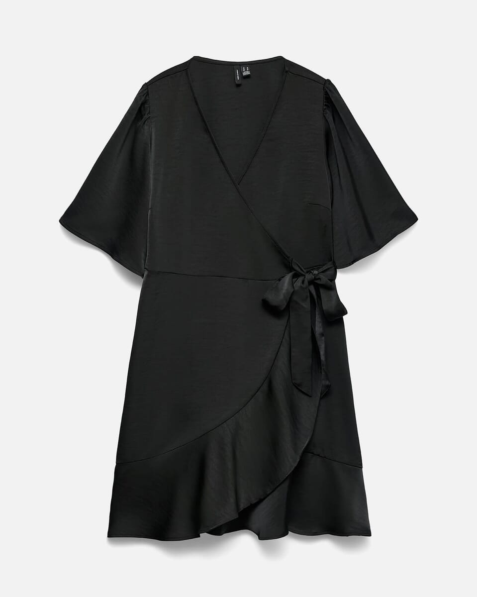 VERO MODA Omslagskjole Livia SS Wrap - Black
