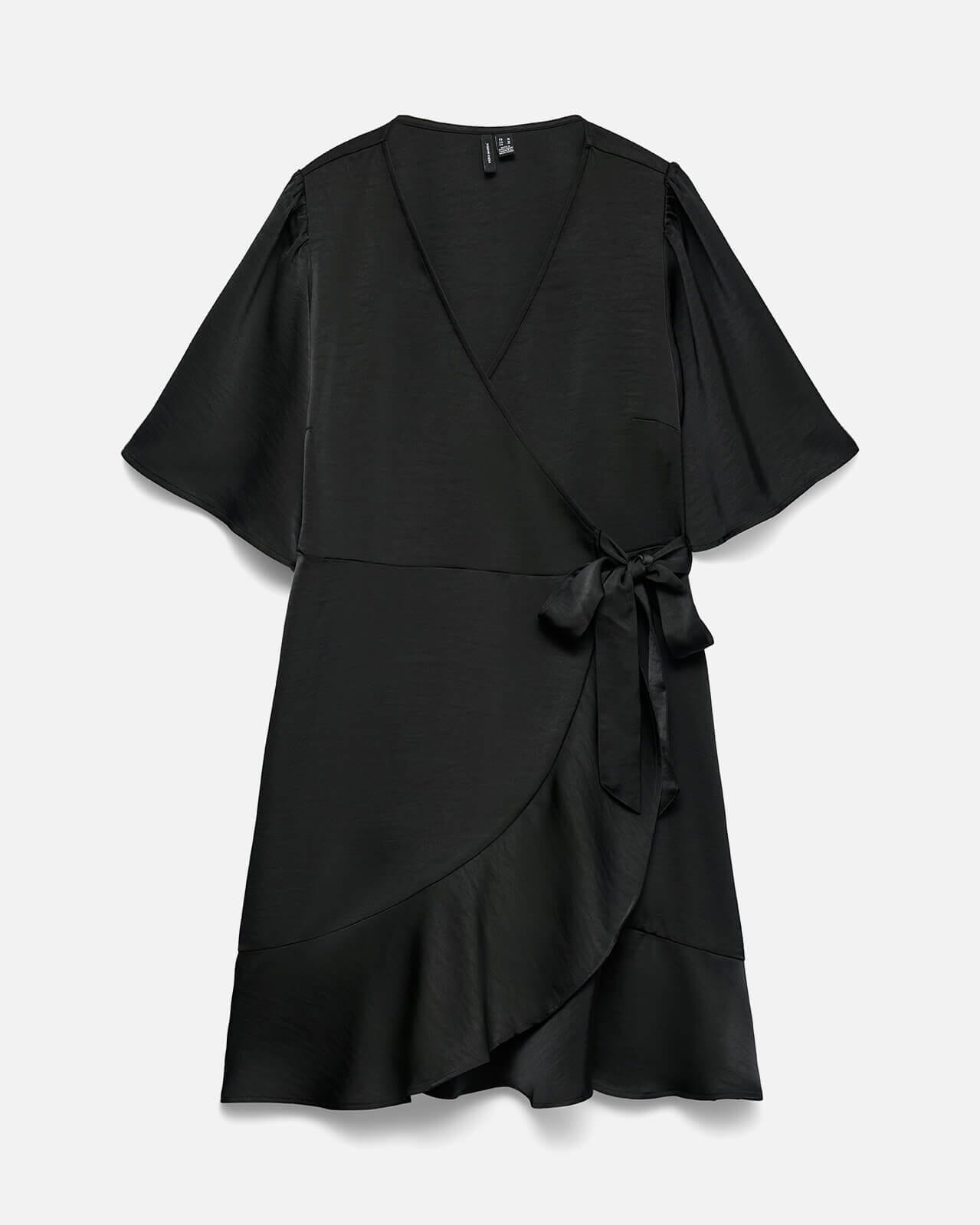 VERO MODA Omslagskjole Livia SS Wrap - Black