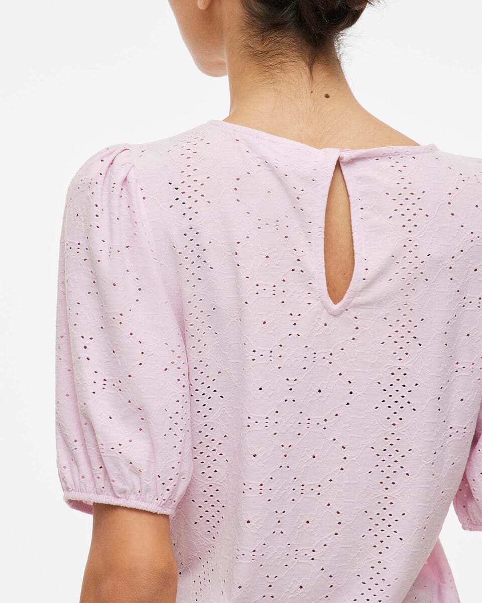VILA Topp Kally O-neck 2/4 Top - Winsome Orchid