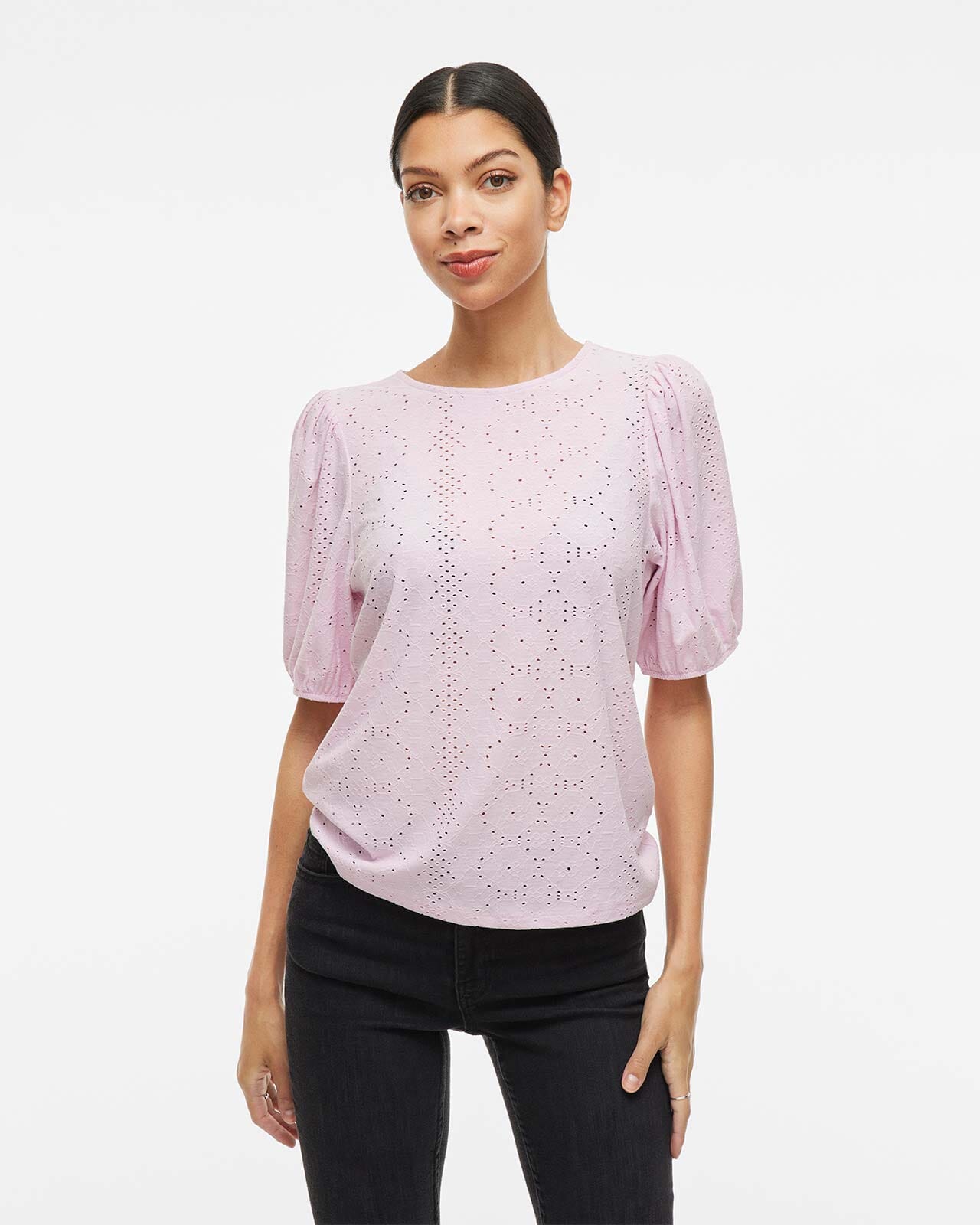VILA Topp Kally O-neck 2/4 Top - Winsome Orchid