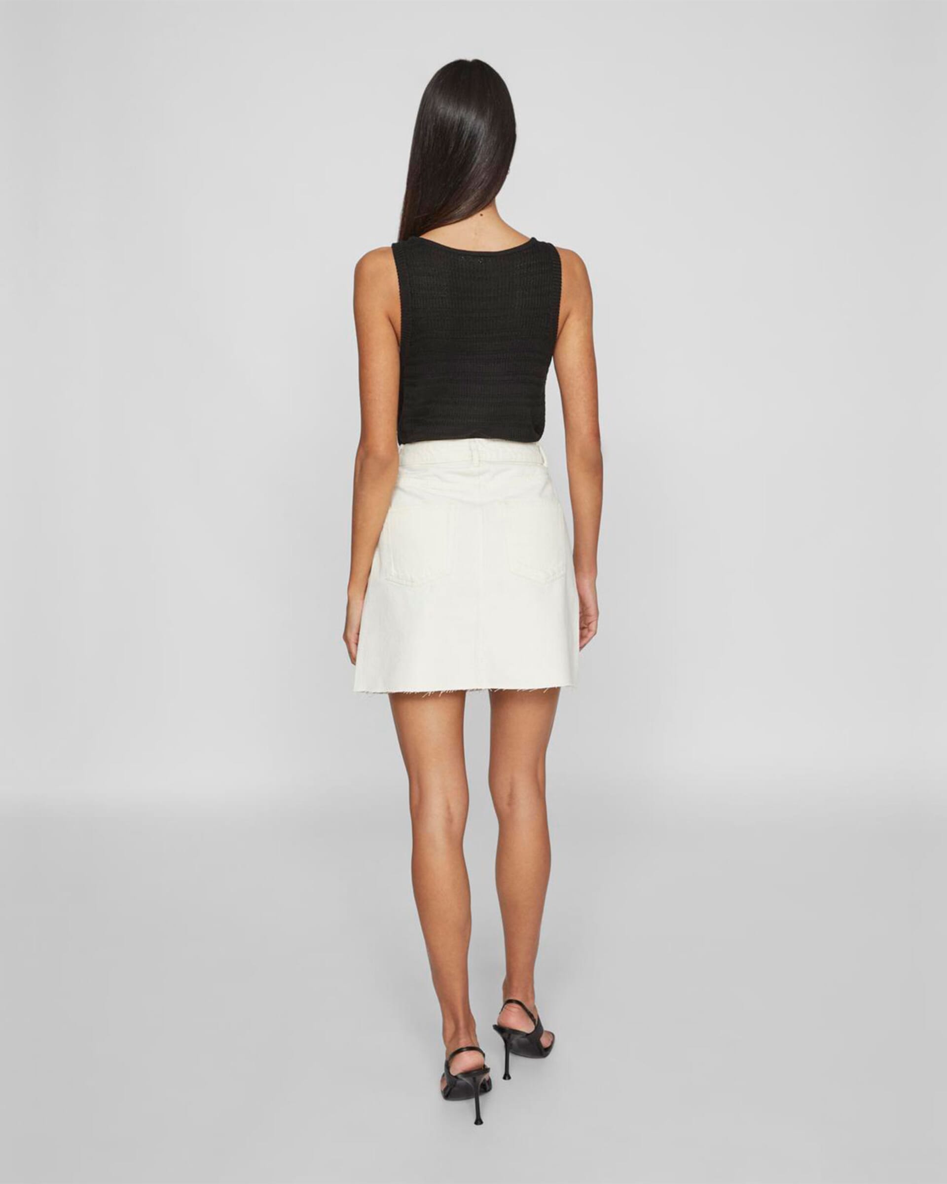 VILA Denimskjørt Sof HW Short Denim Skirt - Egret | Miniskjørt | FLOYD.no