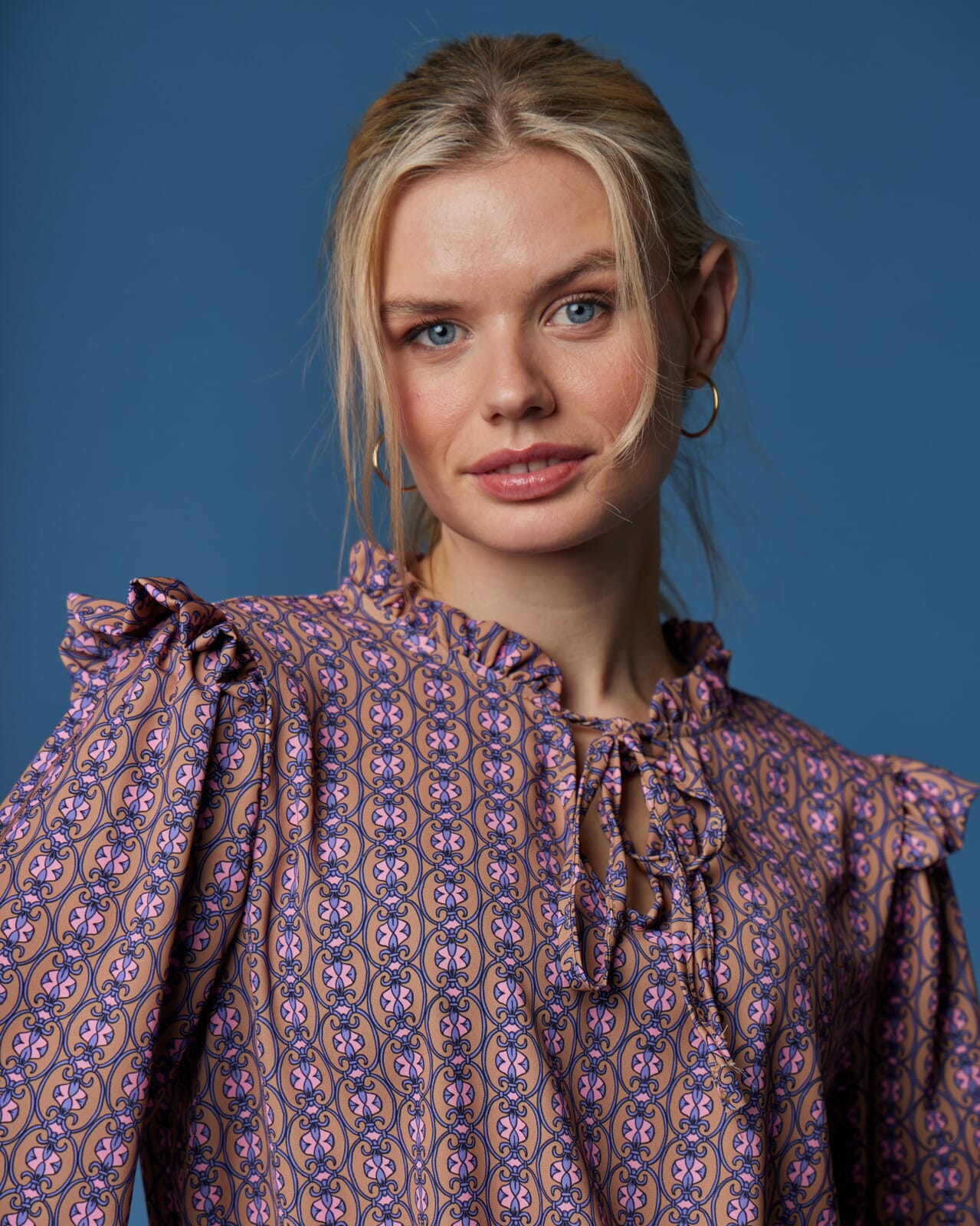 FLOYD Bluse Pandi Chana - Brown/ Pink | Bluser med print til dame ...