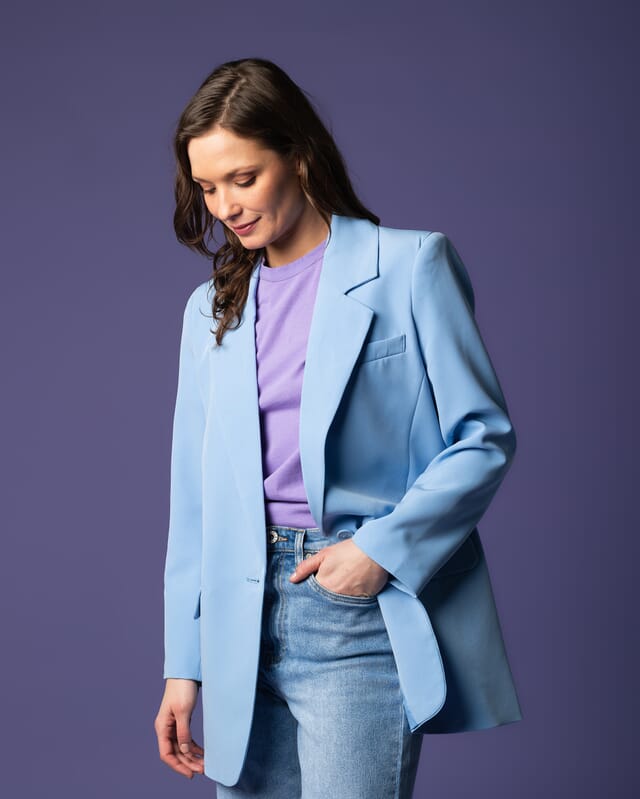 ONLY Blazer Lana-Berry L/S Oversized - Bel Air Blue | Oversizede ...