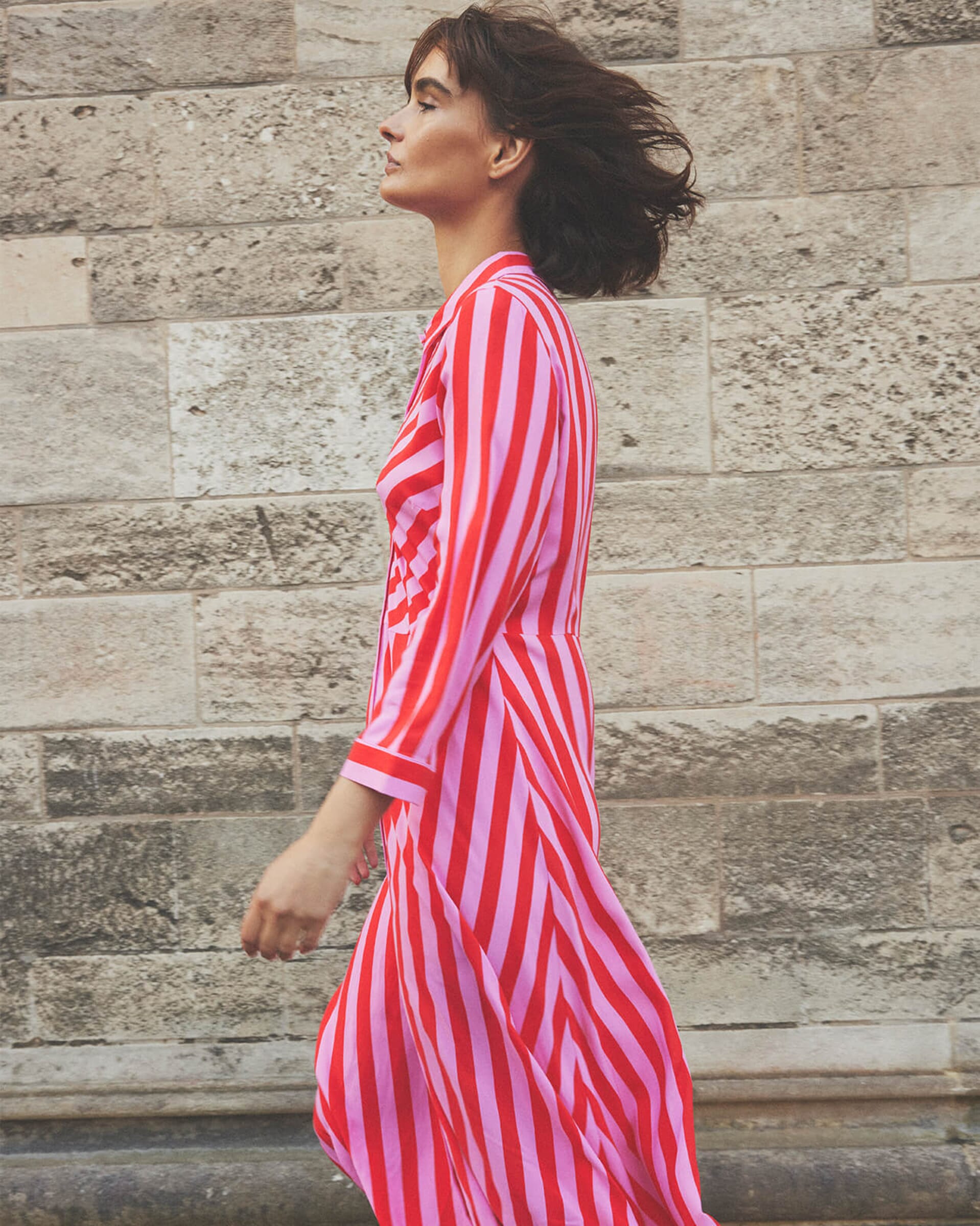 Y.A.S Maxikjole Savanna Long Shirt - Cyclamen/ Bittersweet