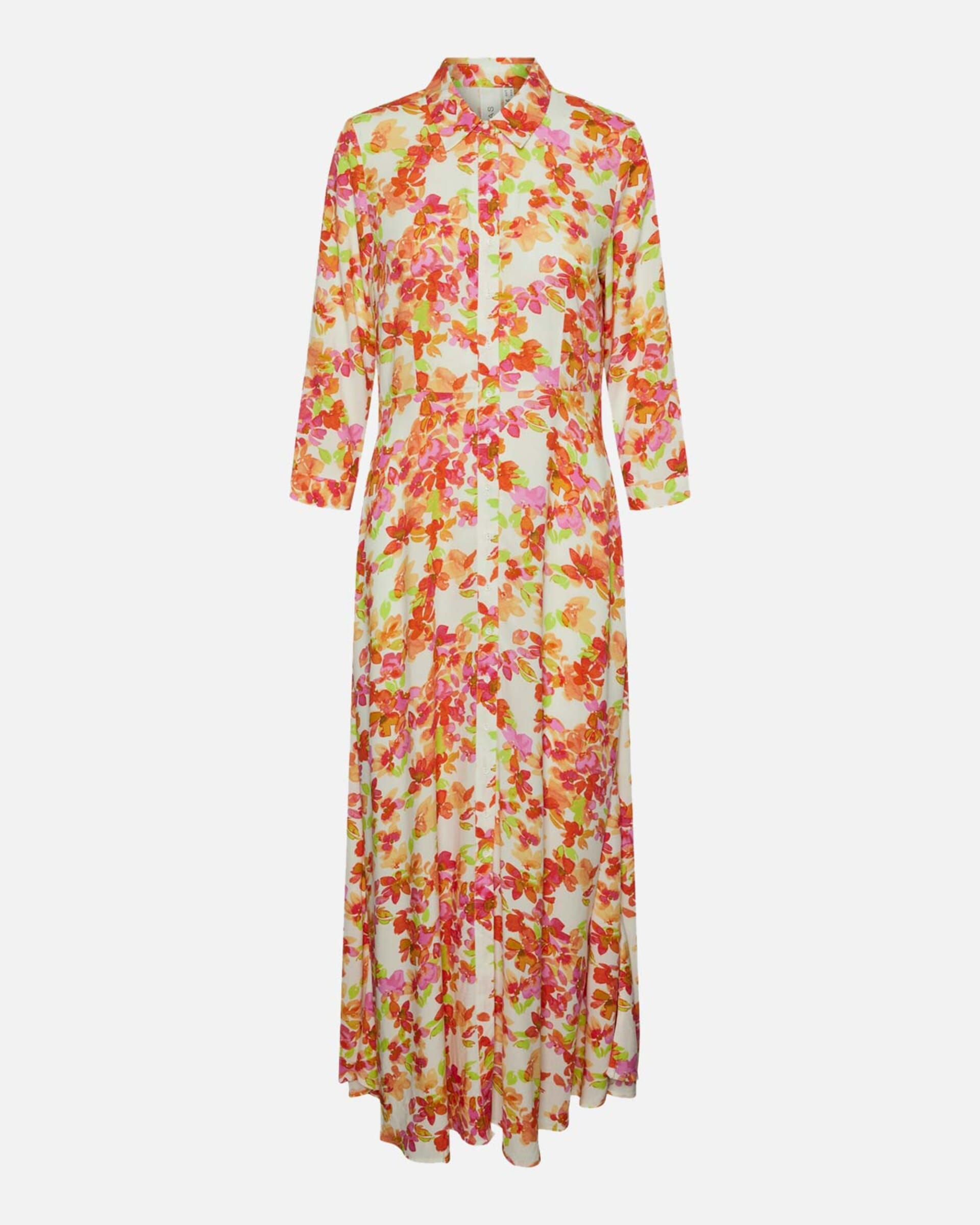 Y.A.S Maxikjole Savanna Long Shirt Dress - Almond Peach/ Flima ...